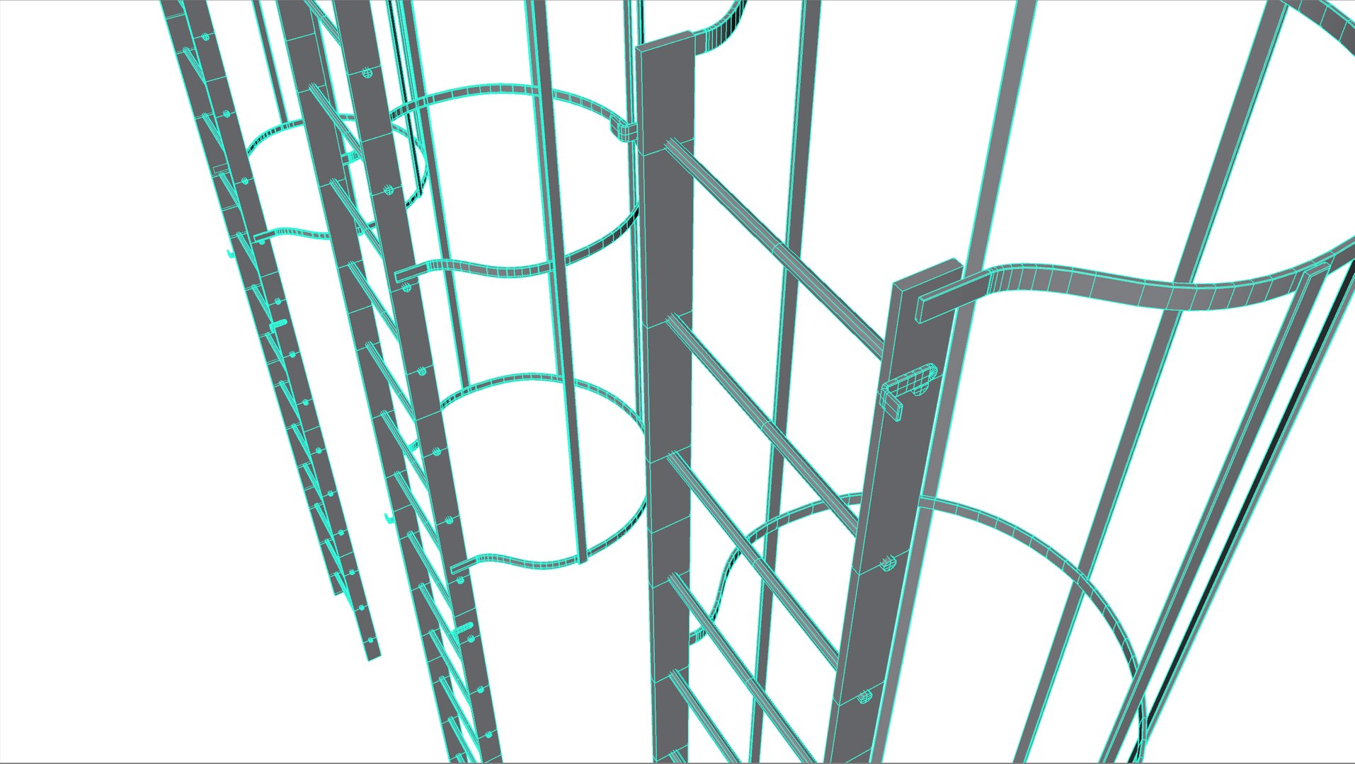3D Three Tunnel Safety Ladders Model - TurboSquid 2371291