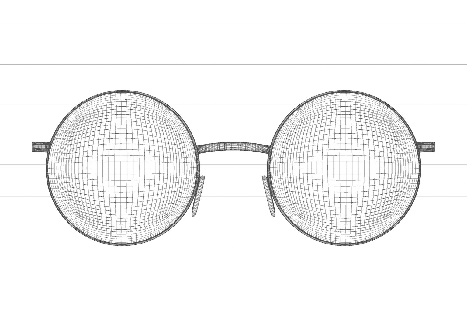 3D Round Reading Glasses Spectacles - TurboSquid 2291099