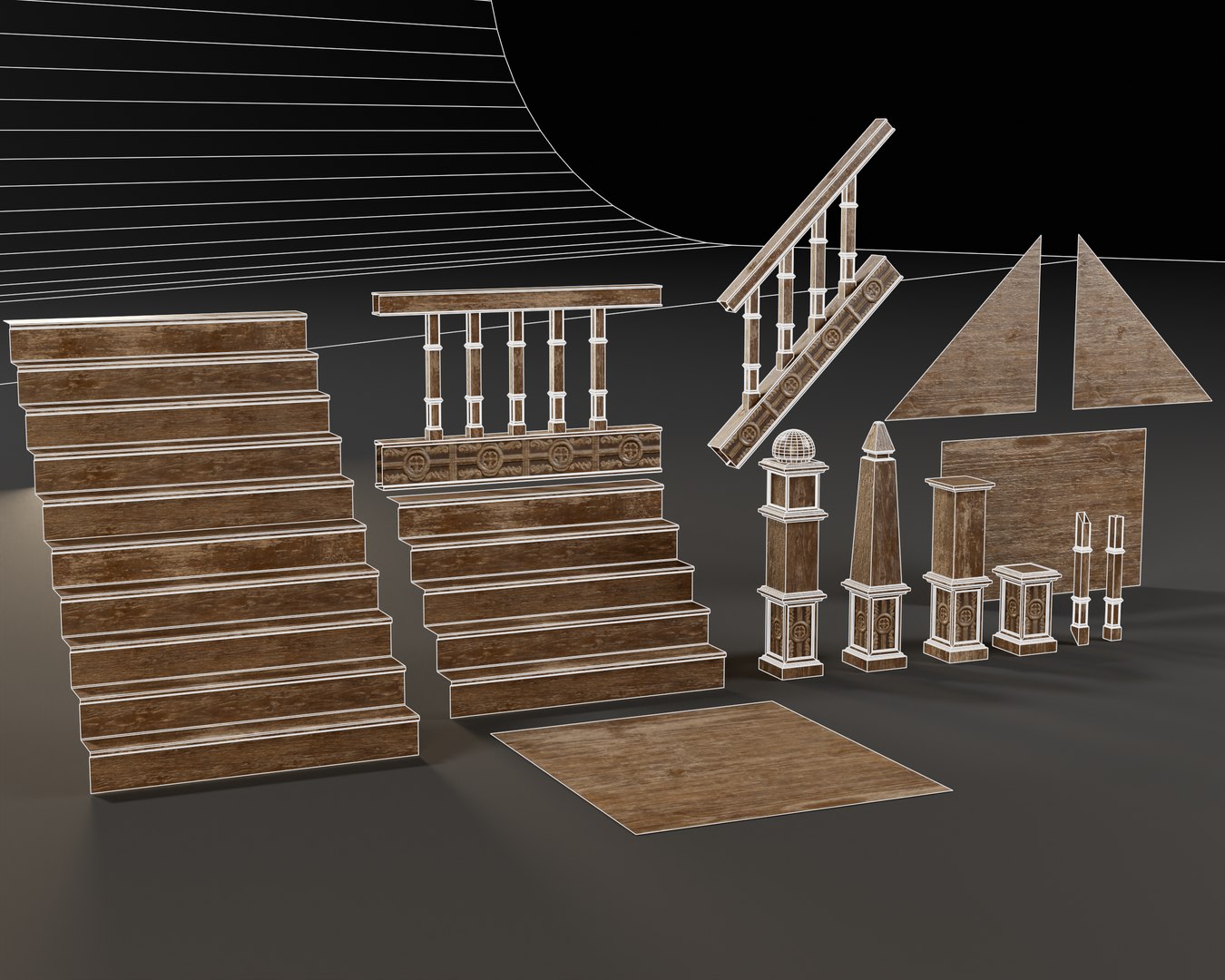 3D Modular Wood Stairs Model - TurboSquid 2276538