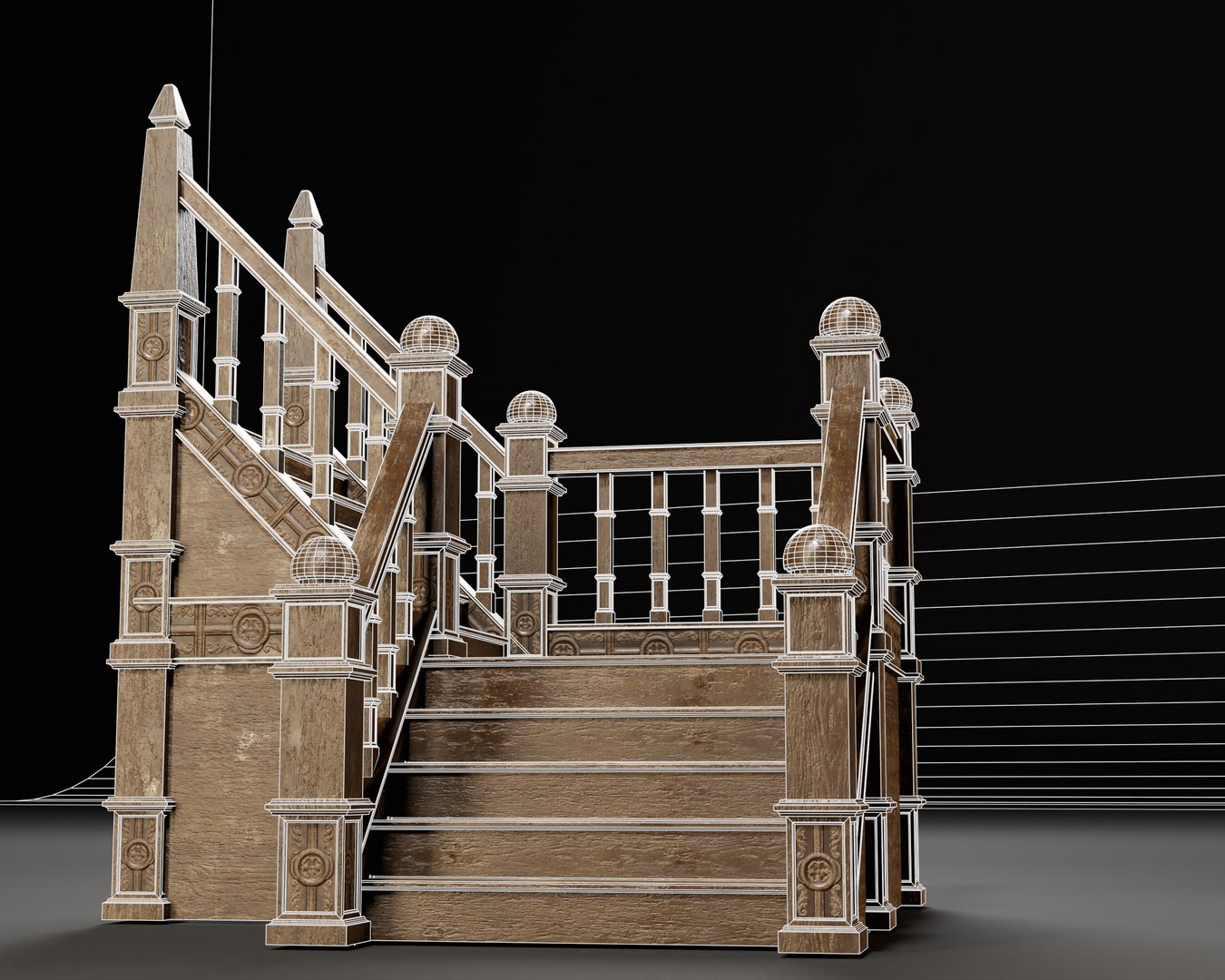 3D Modular Wood Stairs Model - TurboSquid 2276538