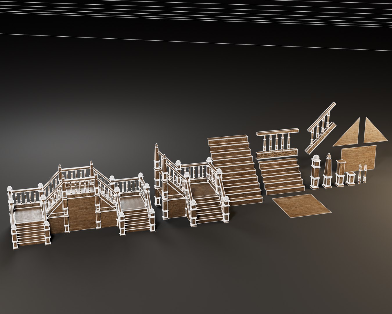 3D Modular Wood Stairs Model - TurboSquid 2276538