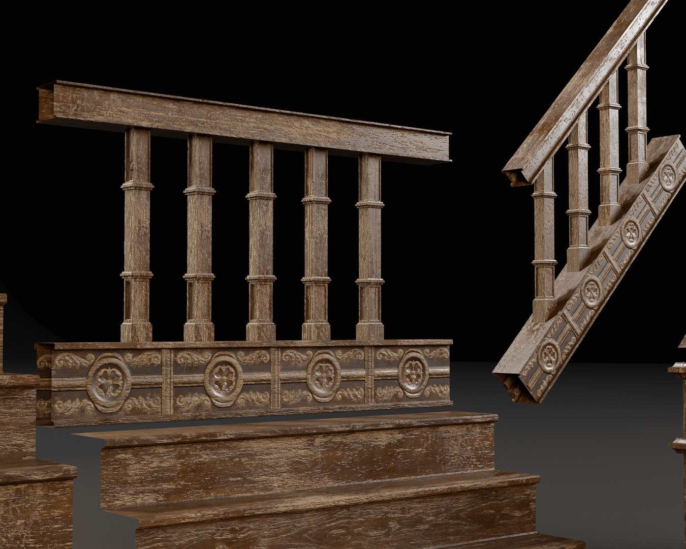 3D Modular Wood Stairs Model - TurboSquid 2276538