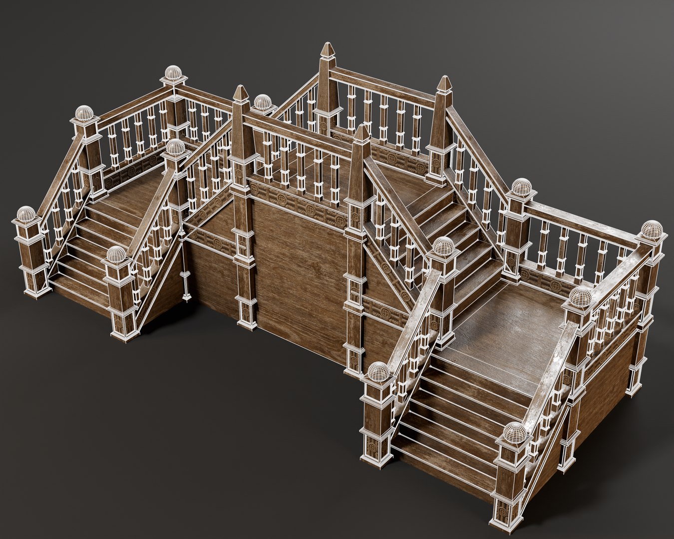3D Modular Wood Stairs Model - TurboSquid 2276538