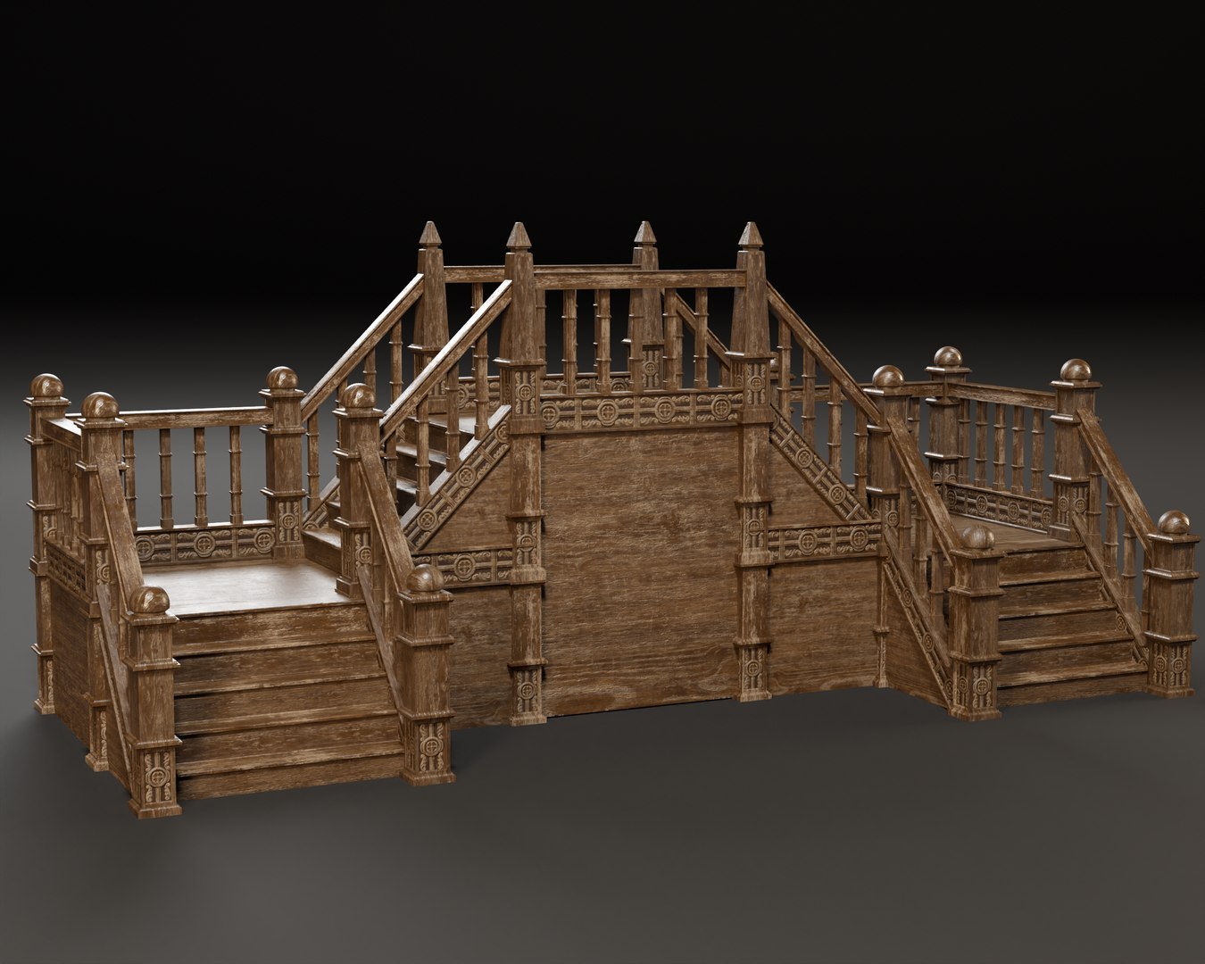 3D Modular Wood Stairs Model - TurboSquid 2276538