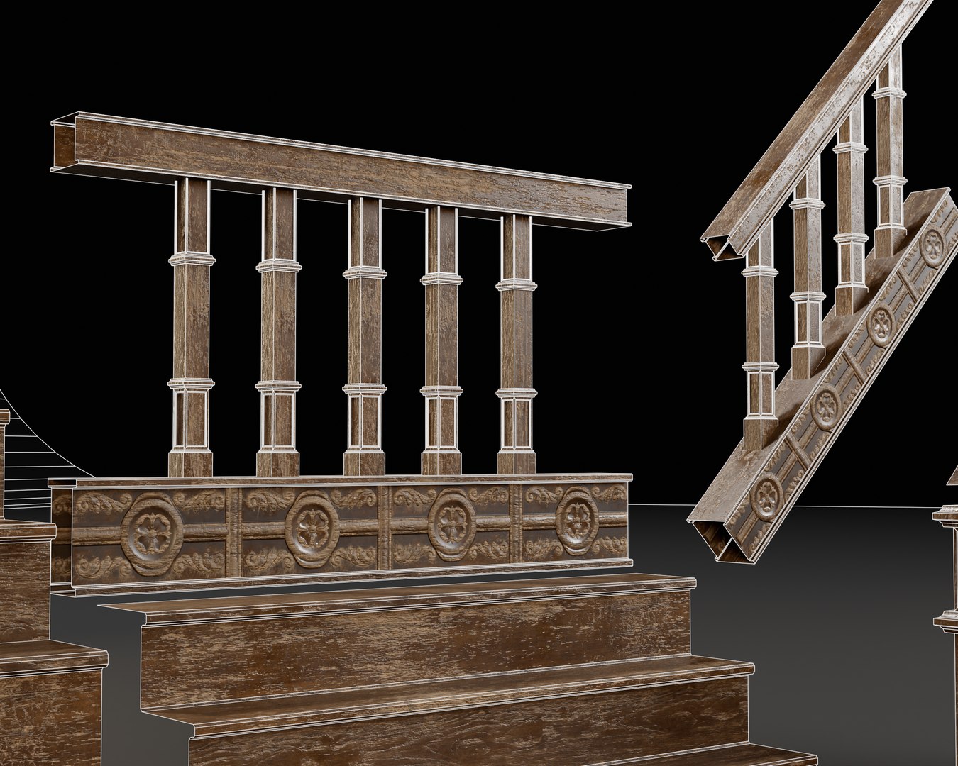 3D Modular Wood Stairs Model - TurboSquid 2276538