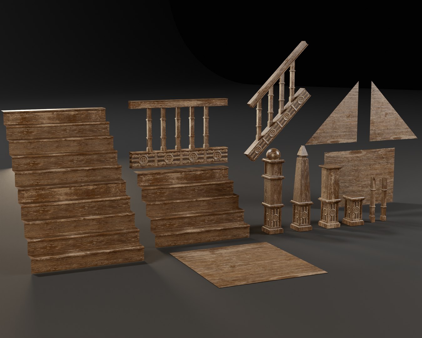 3D Modular Wood Stairs Model - TurboSquid 2276538