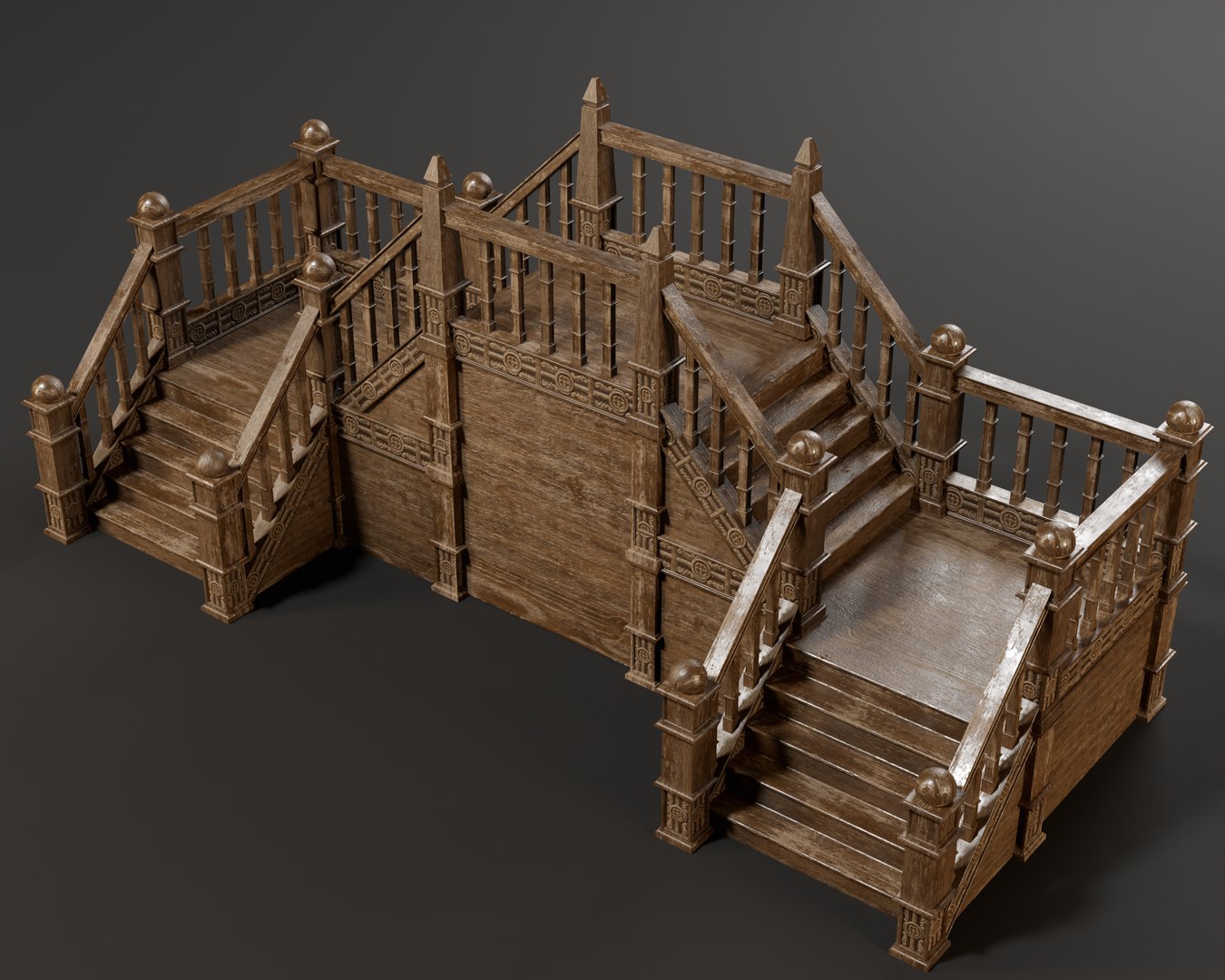 3D Modular Wood Stairs Model - TurboSquid 2276538