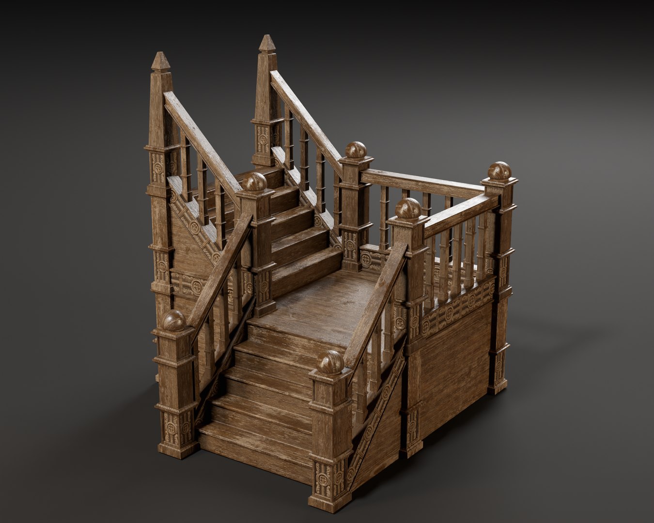3D Modular Wood Stairs Model - TurboSquid 2276538
