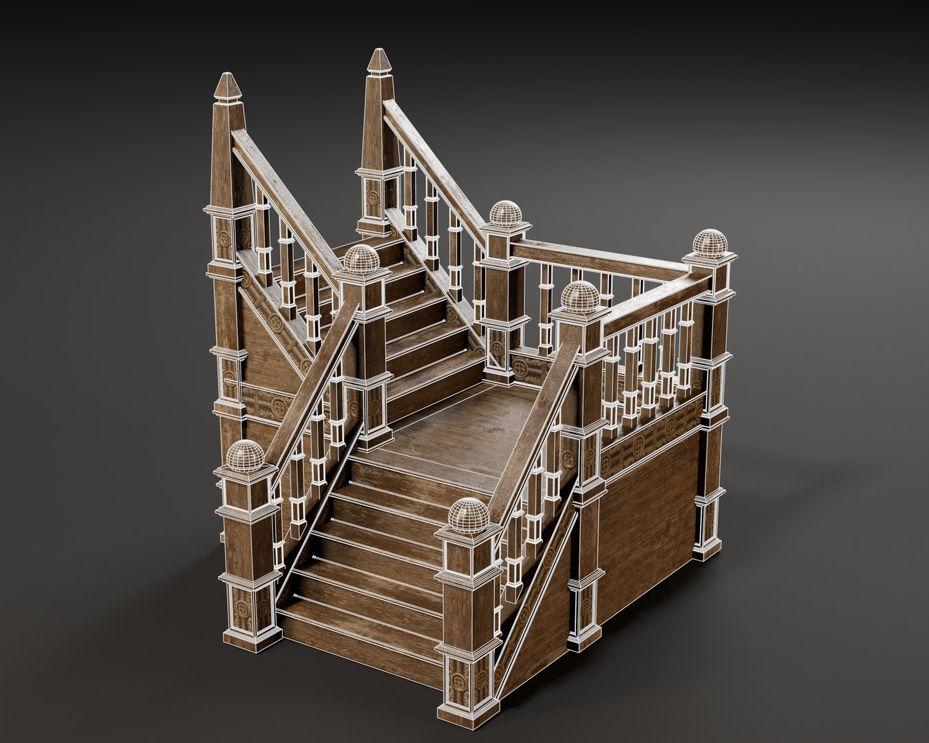 3D Modular Wood Stairs Model - TurboSquid 2276538