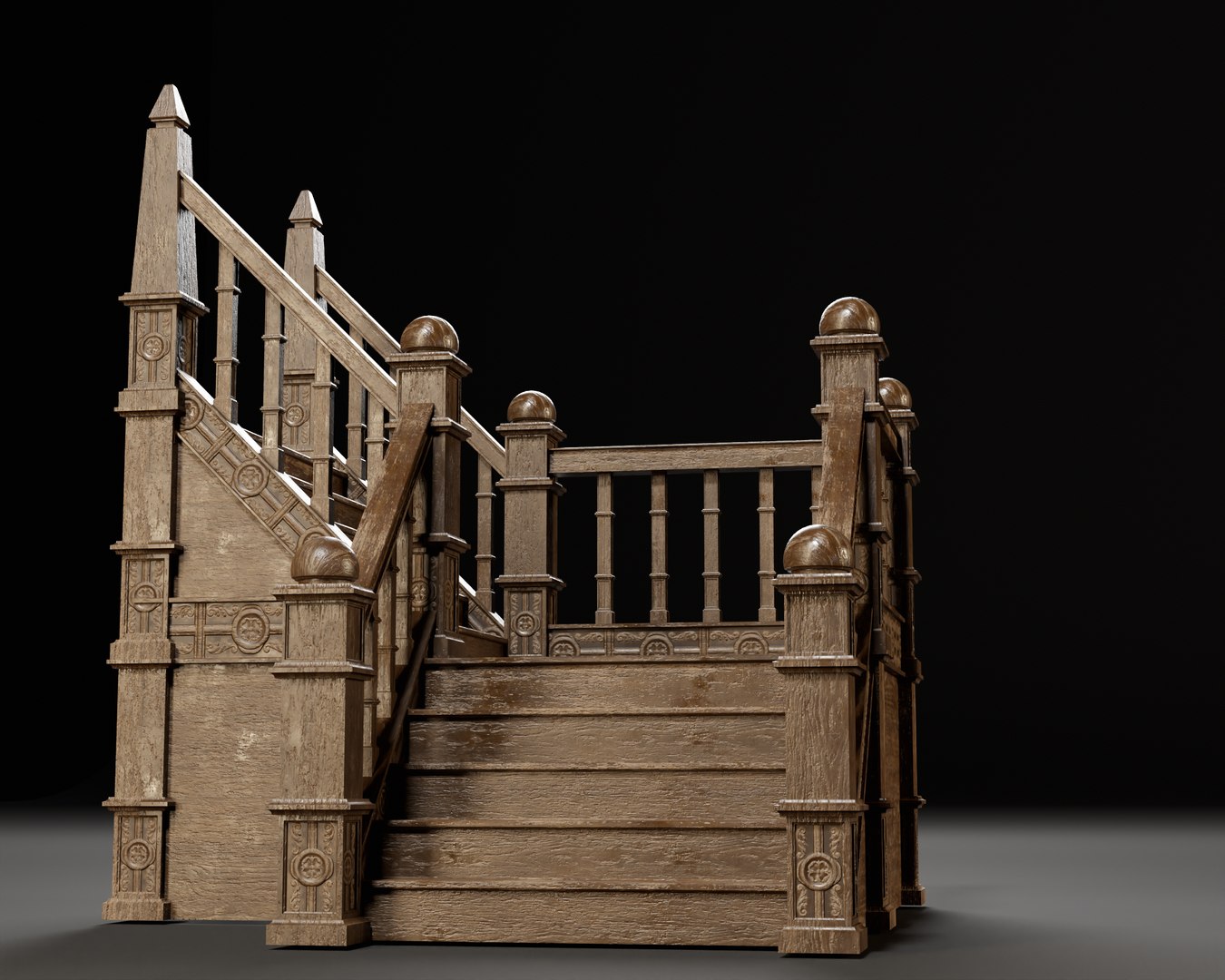 3D Modular Wood Stairs Model - TurboSquid 2276538