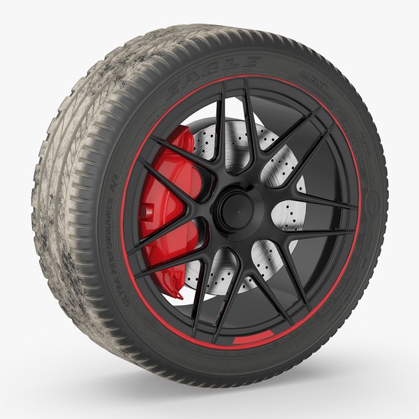 Dirty Racing Wheel z czerwonym zaciskiem Model 3D - TurboSquid 2389363