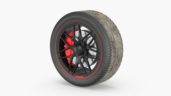 Dirty Racing Wheel z czerwonym zaciskiem Model 3D - TurboSquid 2389363