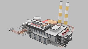 3d mini nuclear power plant model