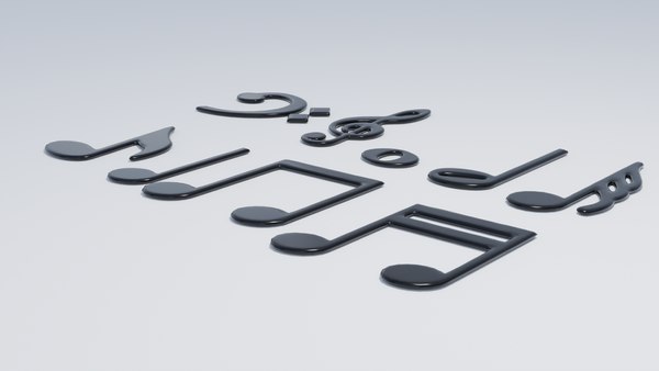 modelo 3d Notas musicales - TurboSquid 2024004
