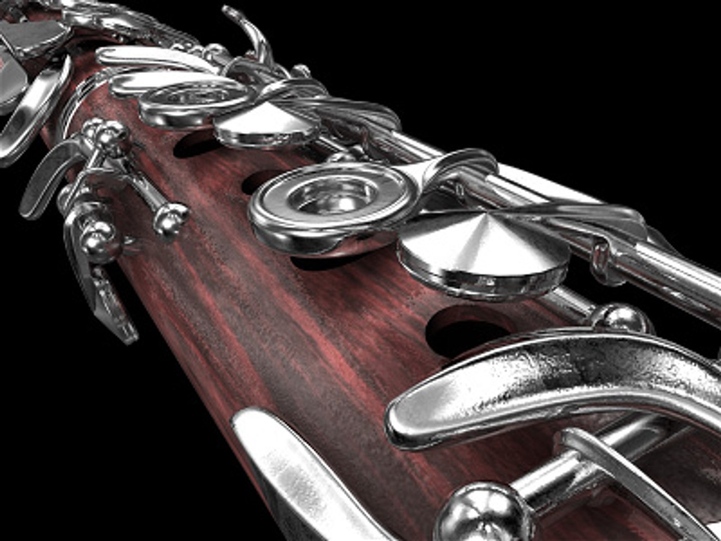 musical instrument clarinet 3d max