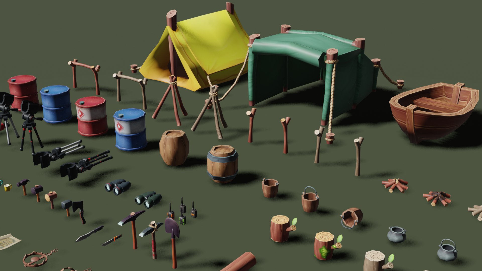 142 Low-Poly Survival Items Pack - Game Ready Assets - TurboSquid 2320806