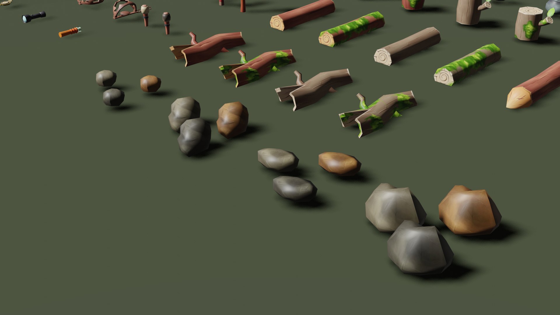 142 Low-Poly Survival Items Pack - Game Ready Assets - TurboSquid 2320806