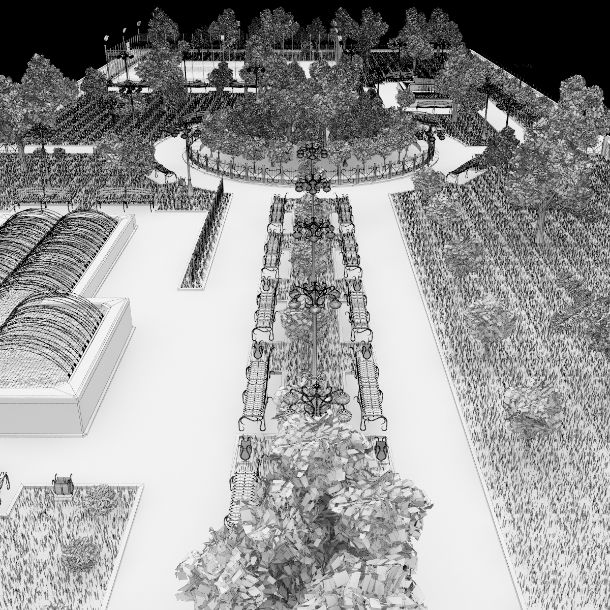 3d model smal park high-poly day