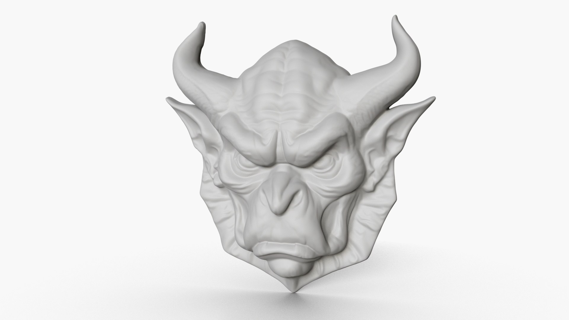 Gargoyle Head Relief 1 3D - TurboSquid 2287341