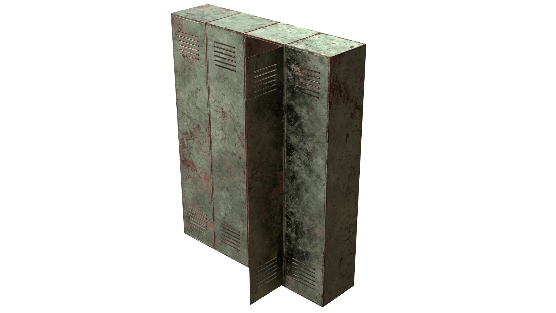 3D Metal Painted Rusty Wardrobe Lockers model - TurboSquid 1939017