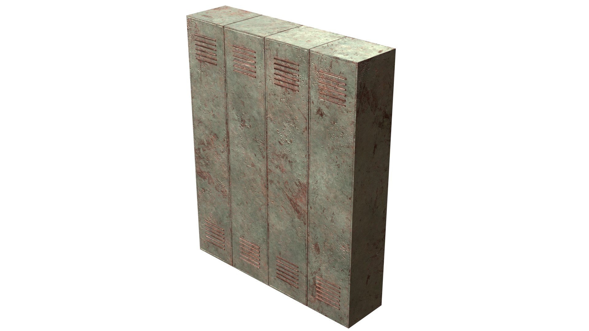 3D Metal Painted Rusty Wardrobe Lockers model - TurboSquid 1939017
