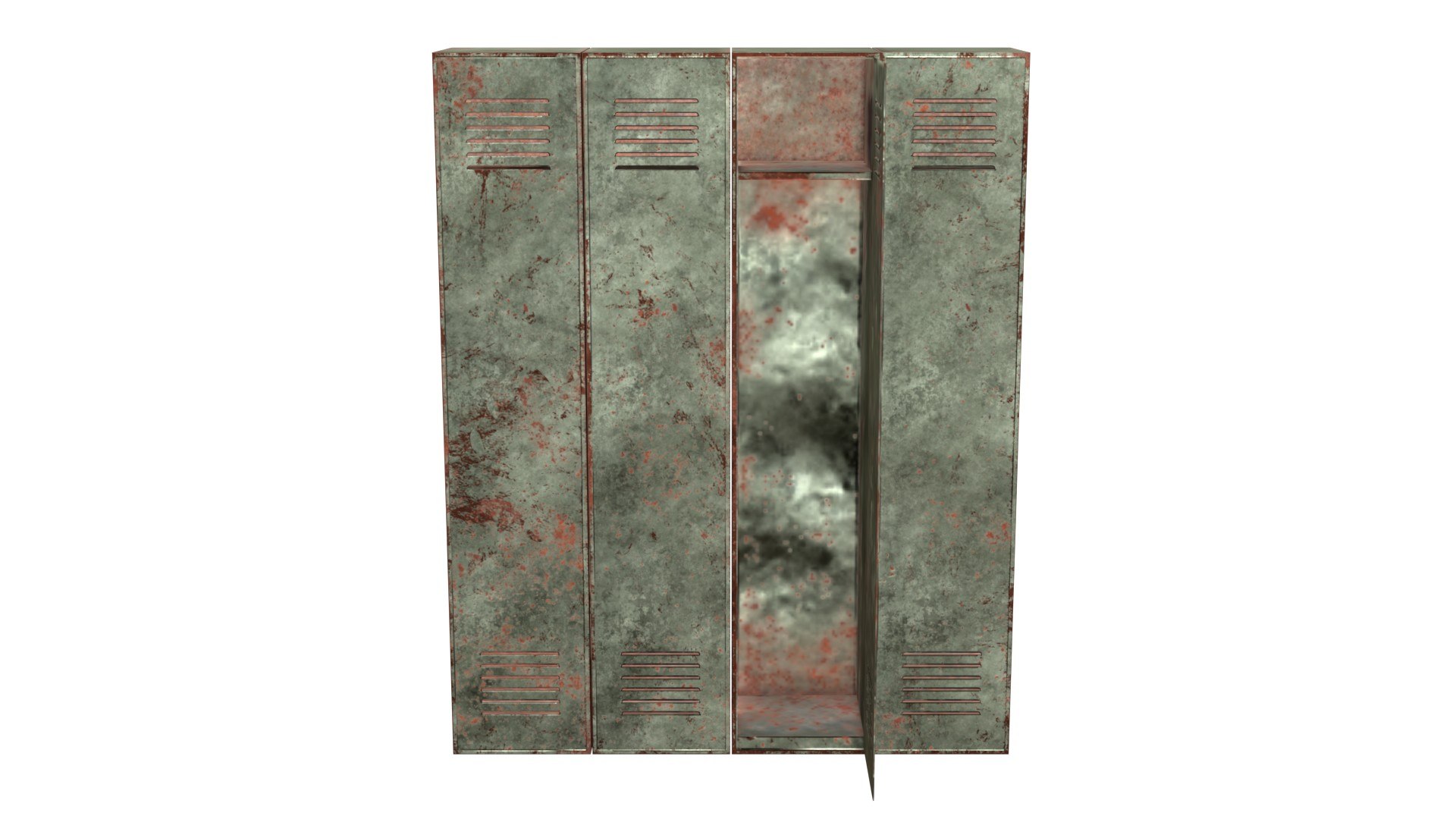 3D Metal Painted Rusty Wardrobe Lockers model - TurboSquid 1939017