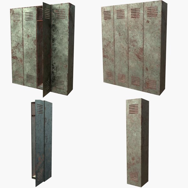 3D Metal Painted Rusty Wardrobe Lockers model - TurboSquid 1939017