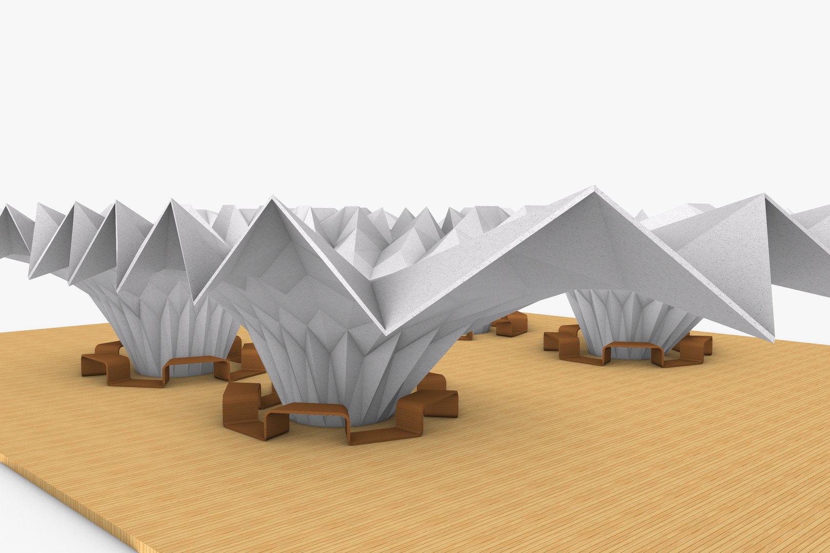 Origami Quad Canopy Landmark 3D Model - TurboSquid 2038941