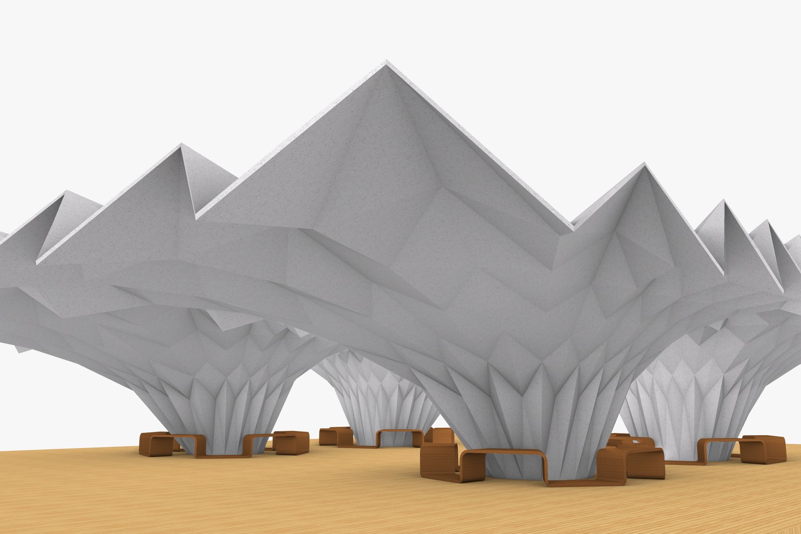 Origami Quad Canopy Landmark 3D Model - TurboSquid 2038941