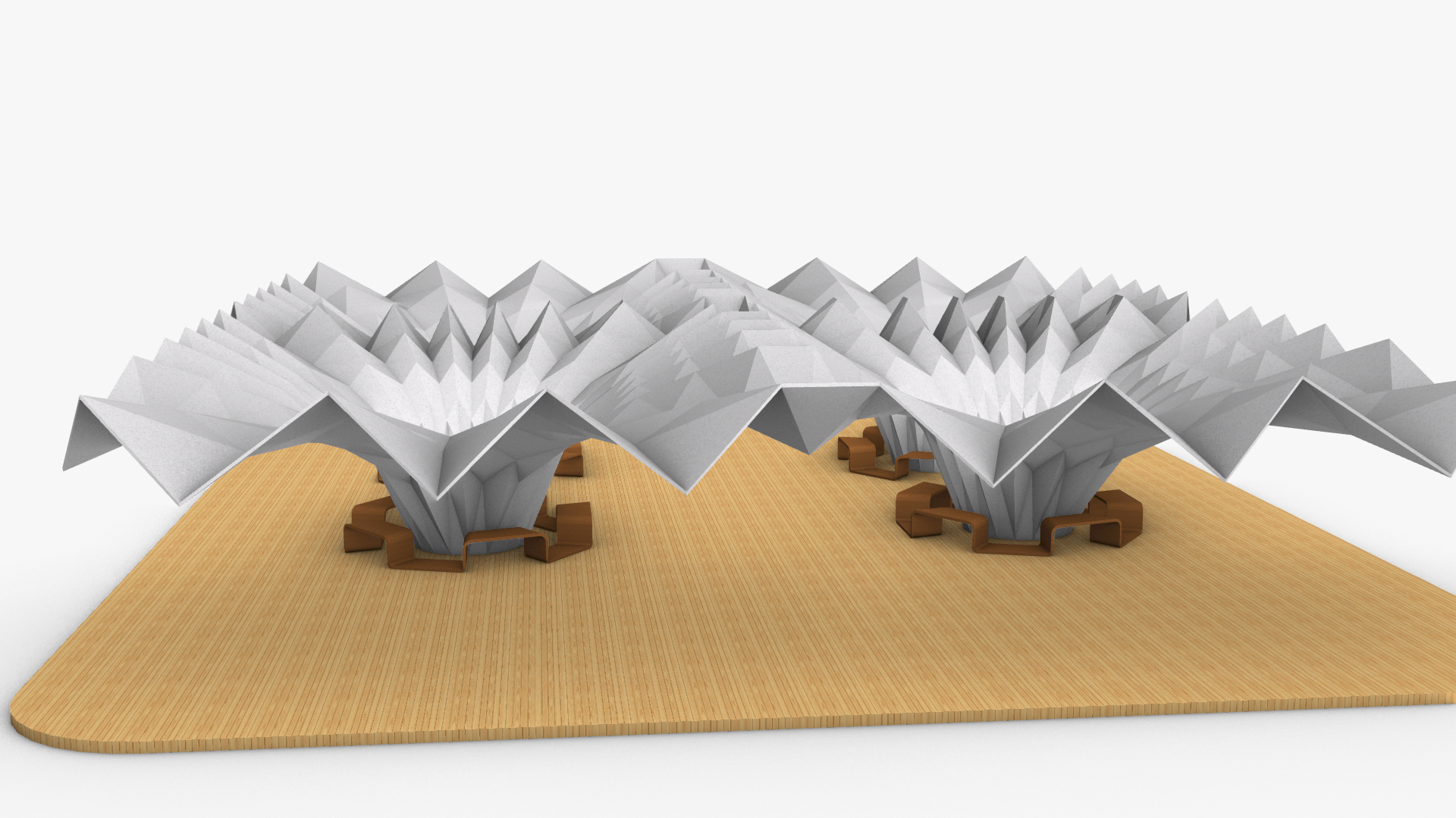 Origami Quad Canopy Landmark 3D Model - TurboSquid 2038941