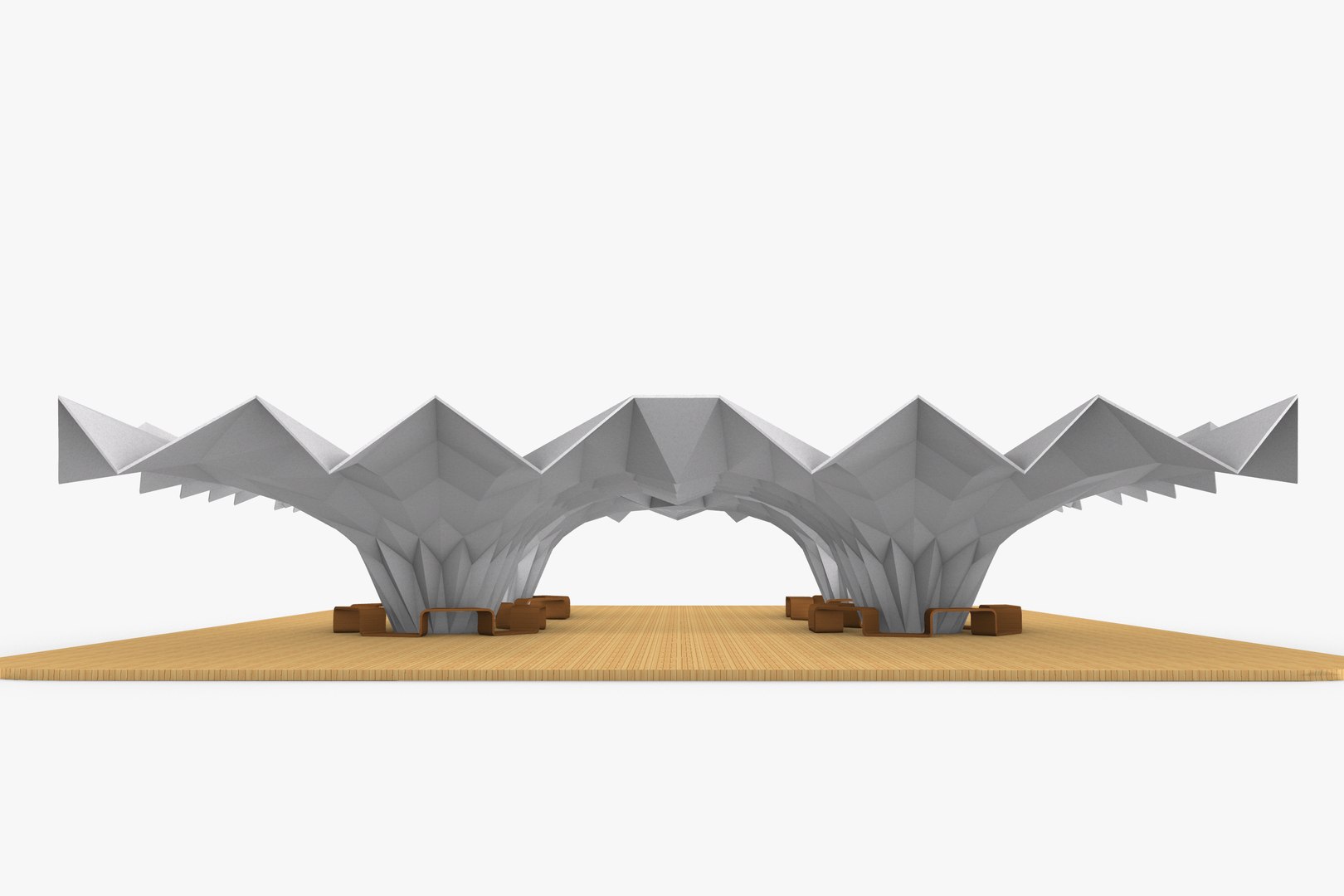 Origami Quad Canopy Landmark 3D Model - TurboSquid 2038941