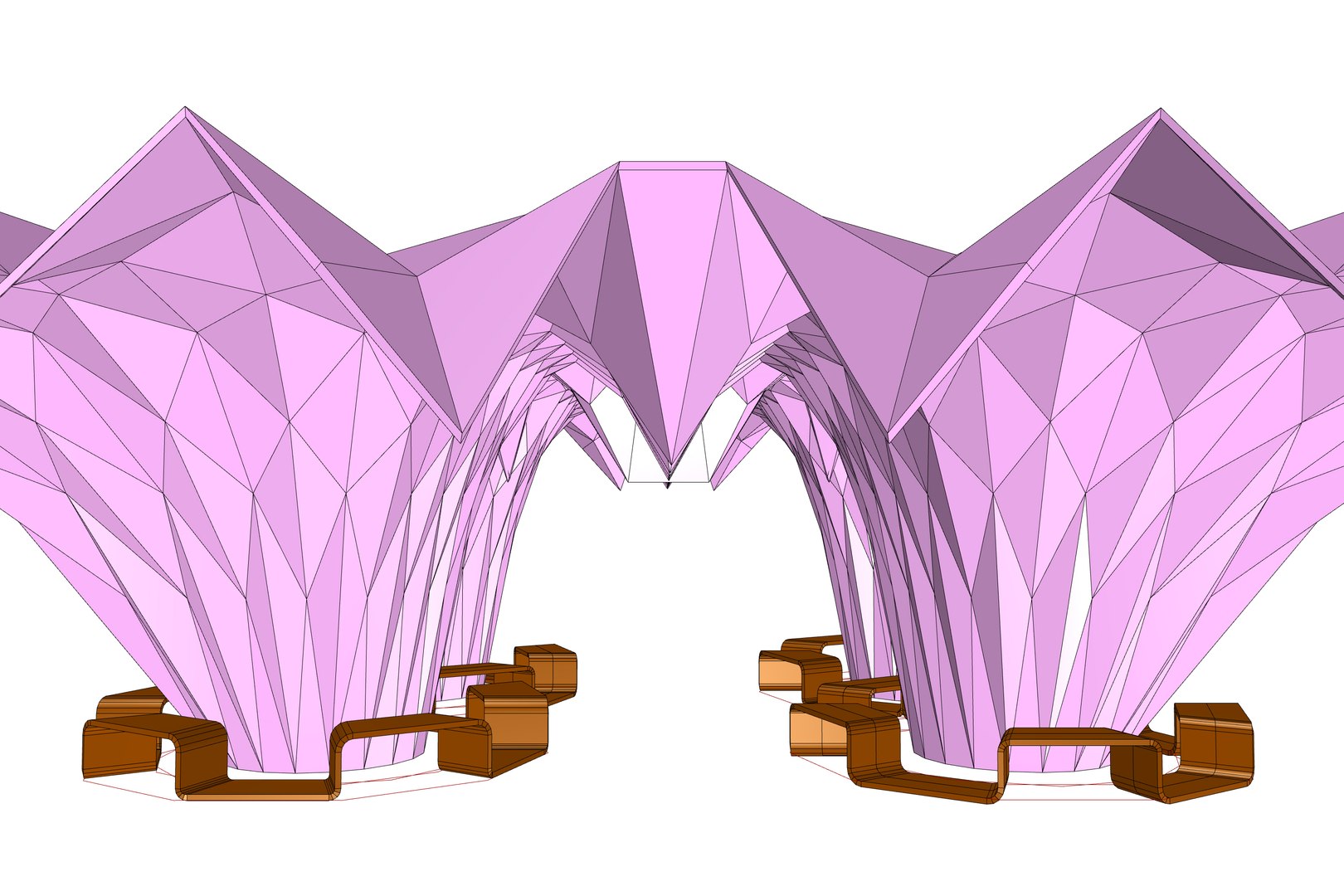 Origami Quad Canopy Landmark 3D Model - TurboSquid 2038941