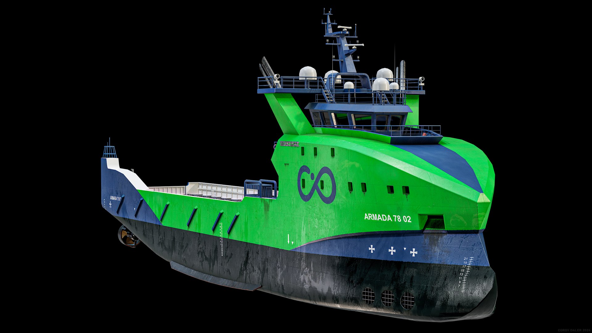 3D Offshore Supply Vessel Armada 7802 USV Mothership PBR - TurboSquid ...