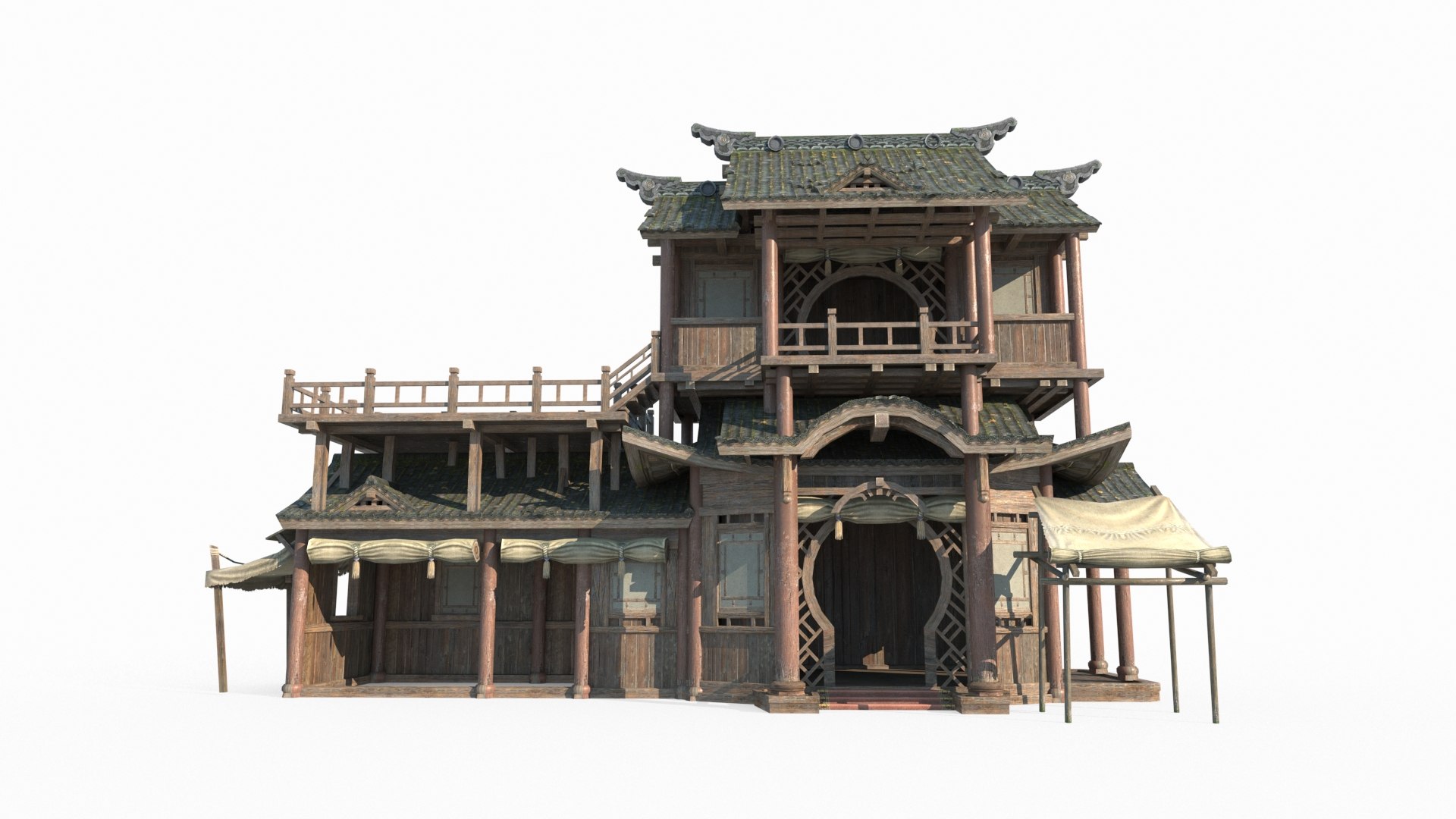 3D Asian Ancient Architecture Store - TurboSquid 2056433