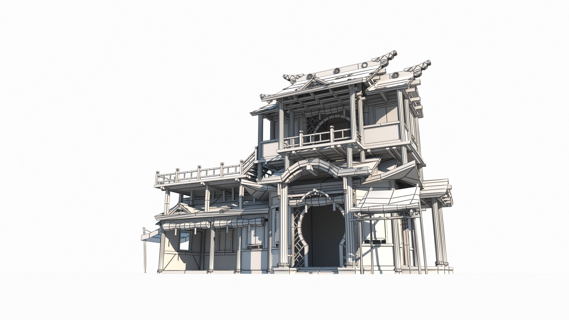 3D Asian Ancient Architecture Store - TurboSquid 2056433