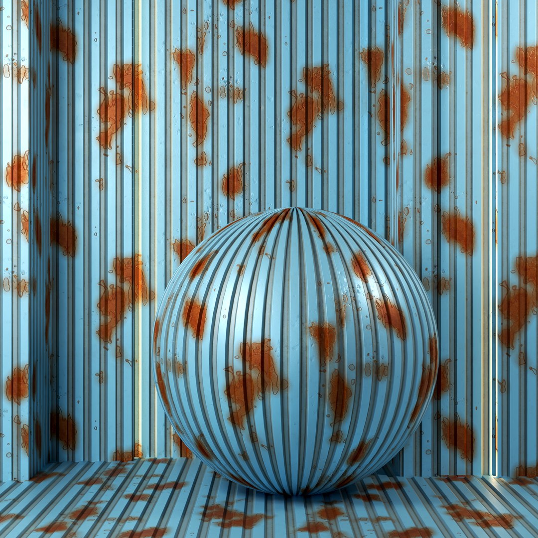 3D Rusty Corrugated Metal Sheet - 4K Seamless PBR Vol 2 - TurboSquid ...