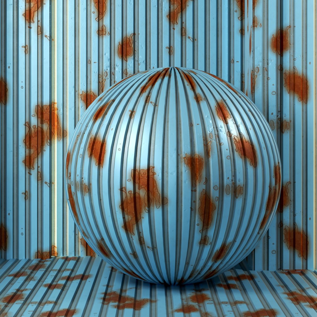 3D Rusty Corrugated Metal Sheet - 4K Seamless PBR Vol 2 - TurboSquid ...