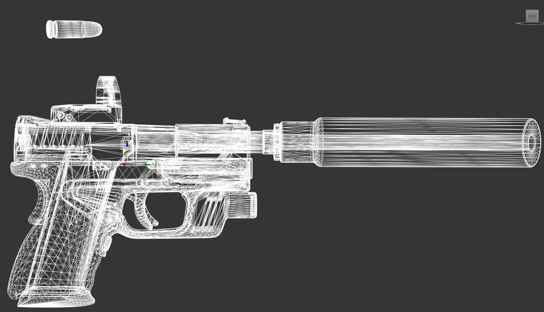 3D Springfield Handgun With Attachments - TurboSquid 1835434
