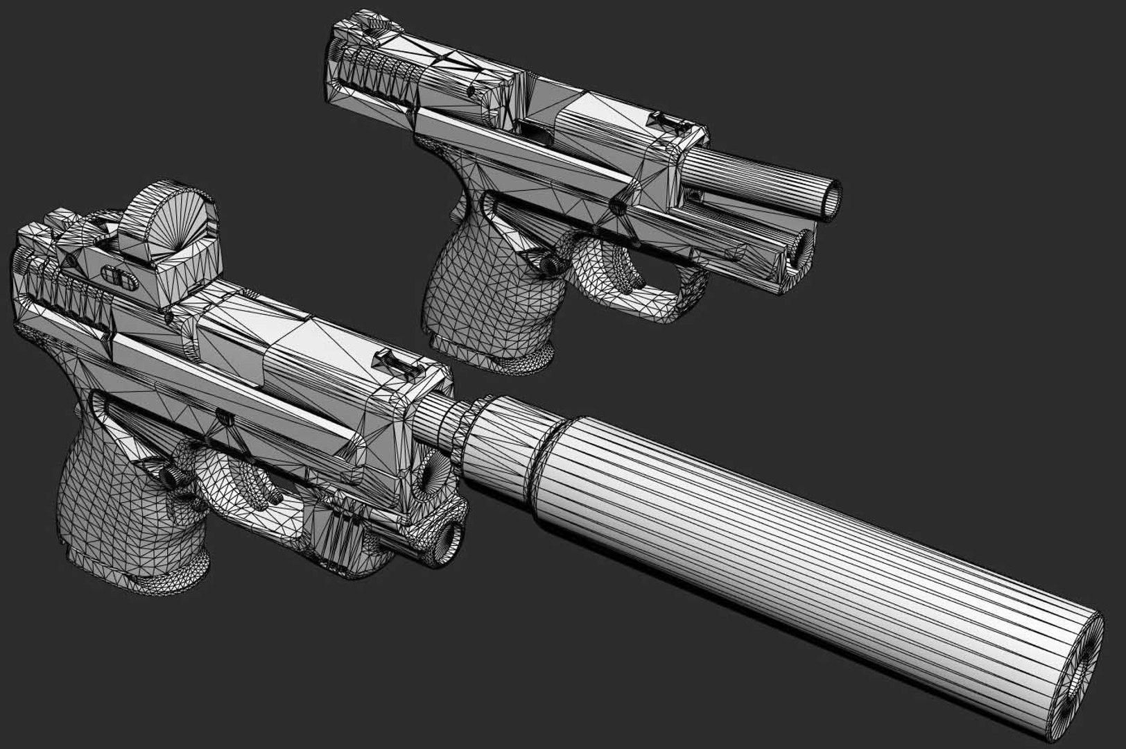 3D Springfield Handgun With Attachments - TurboSquid 1835434