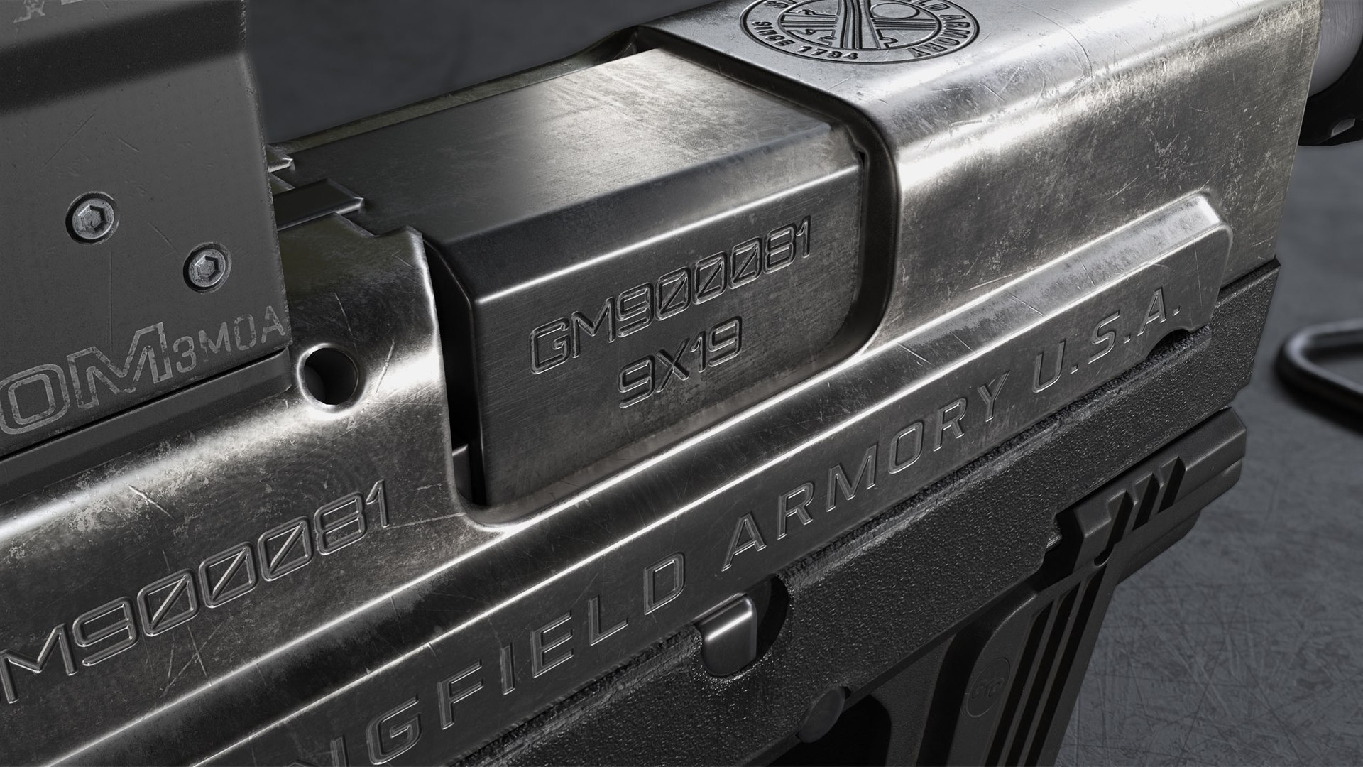 3D Springfield Handgun With Attachments - TurboSquid 1835434