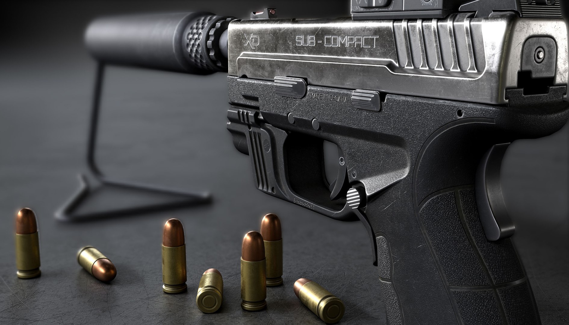 3D Springfield Handgun With Attachments - TurboSquid 1835434