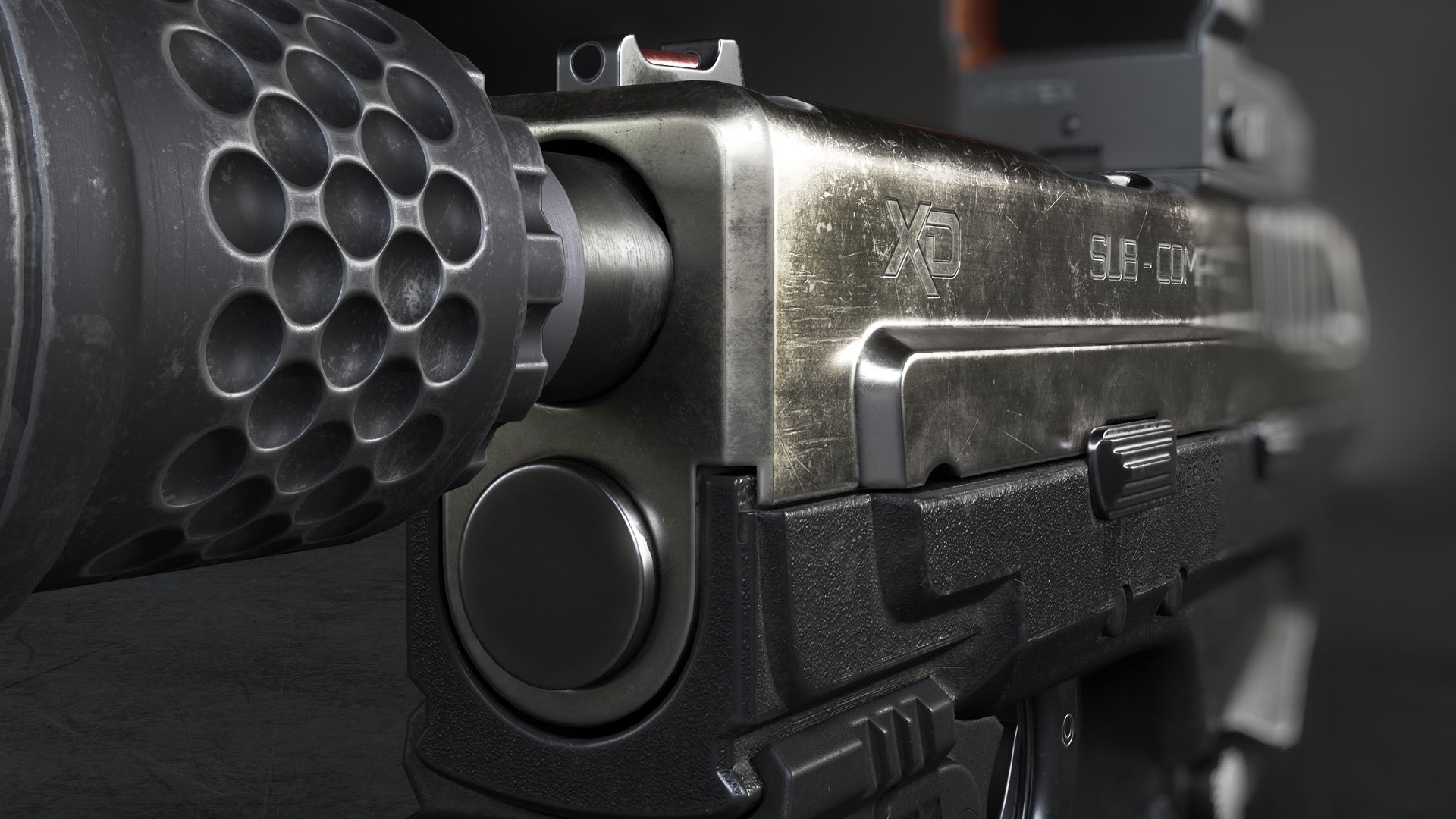 3D Springfield Handgun With Attachments - TurboSquid 1835434