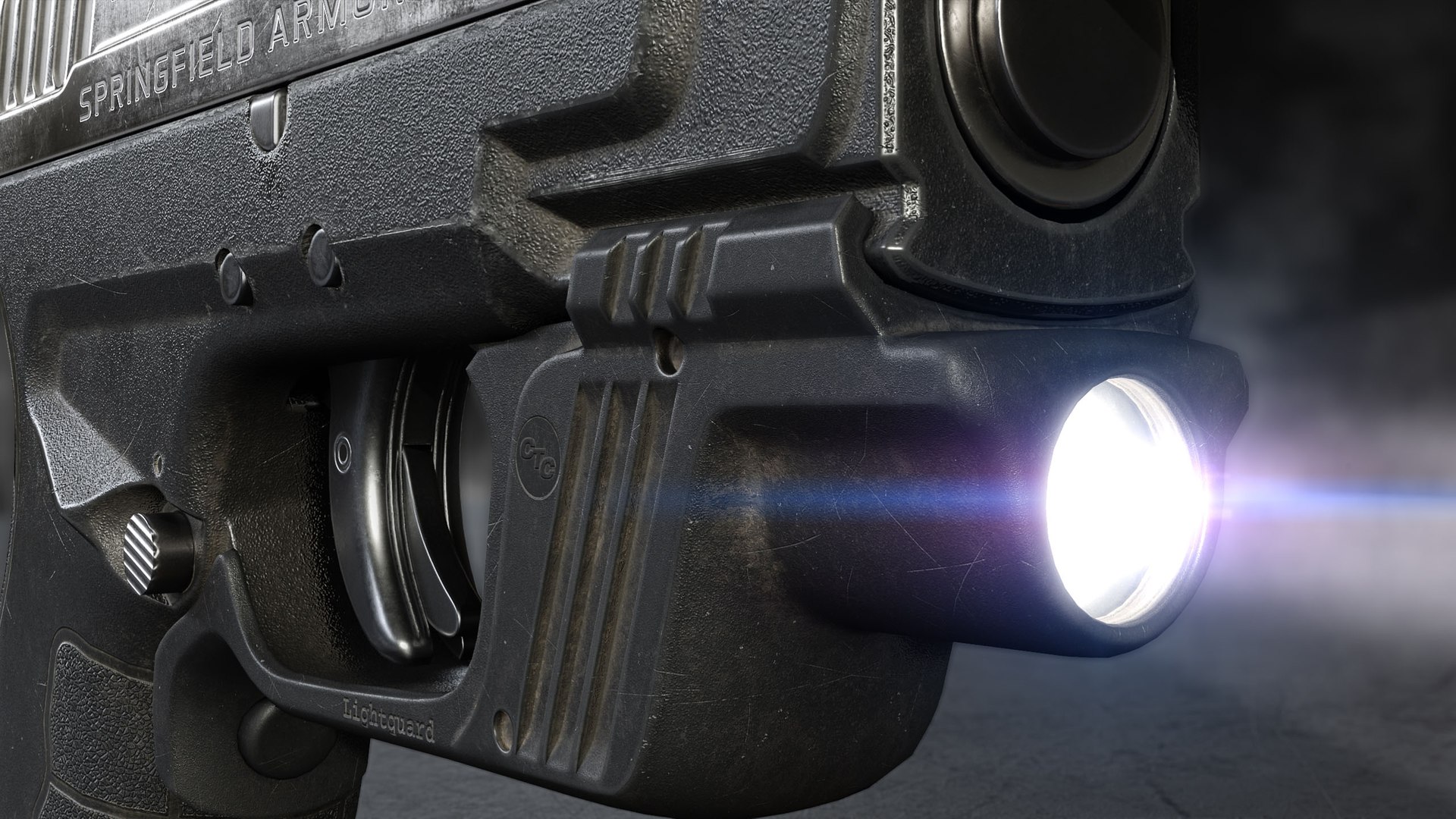 3D Springfield Handgun With Attachments - TurboSquid 1835434