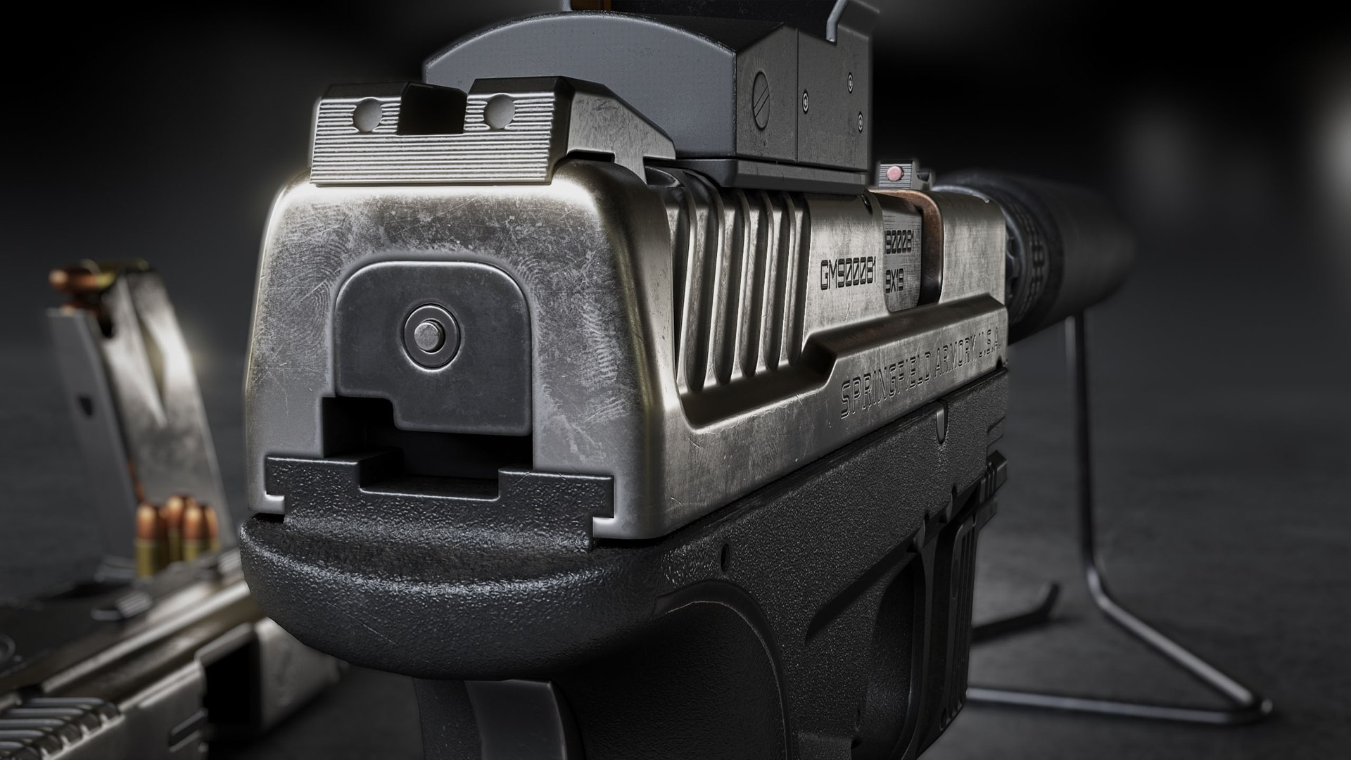 3D Springfield Handgun With Attachments - TurboSquid 1835434