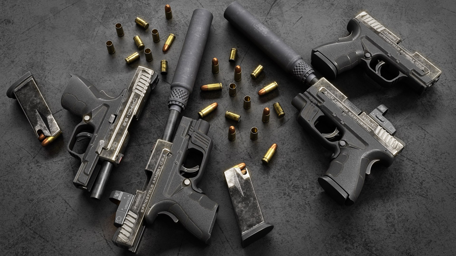 3D Springfield Handgun With Attachments - TurboSquid 1835434