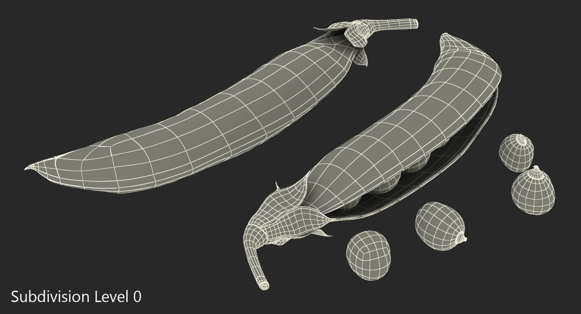 Pea open realistic 3D model - TurboSquid 1226647