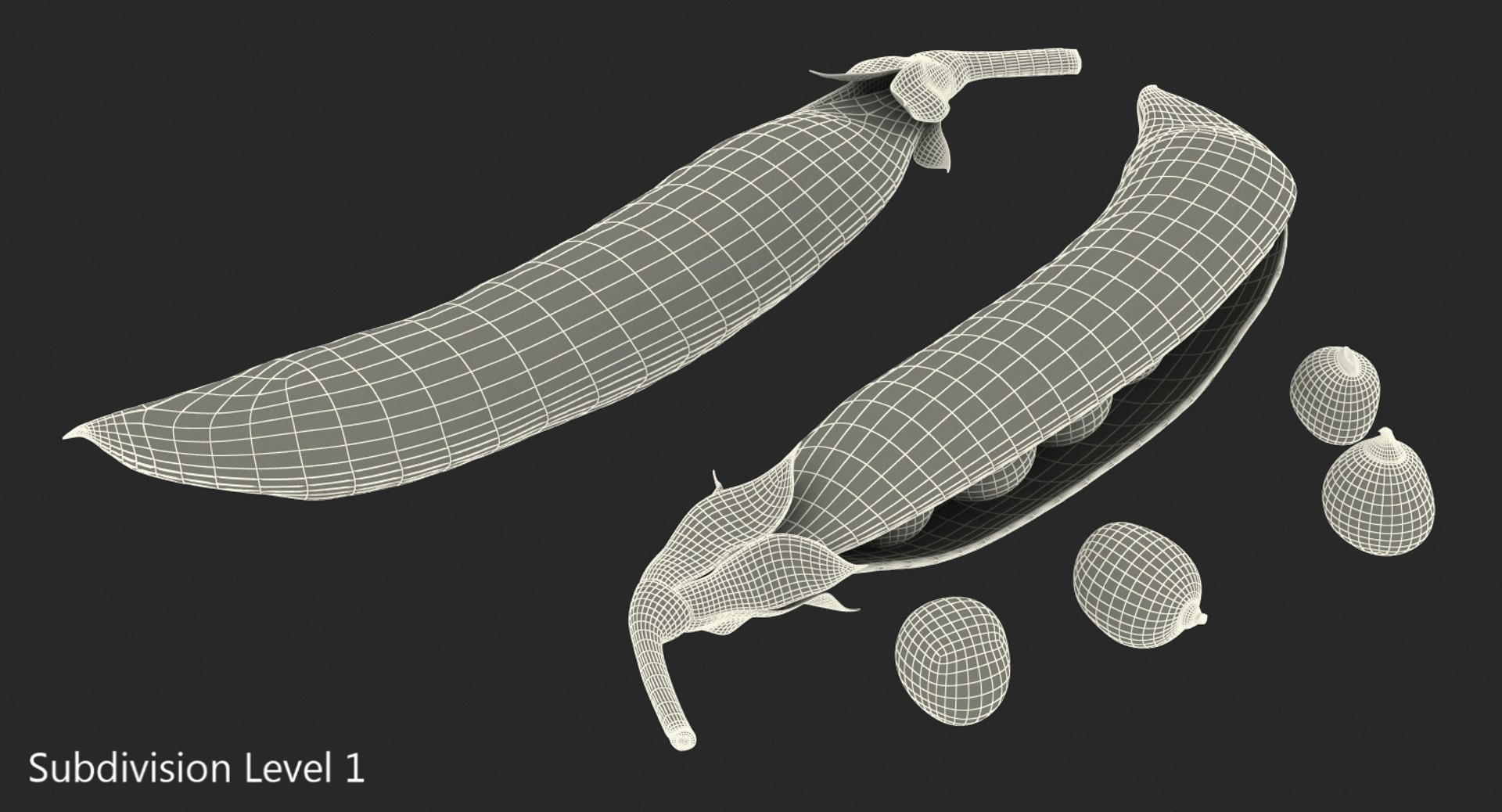 Pea open realistic 3D model - TurboSquid 1226647