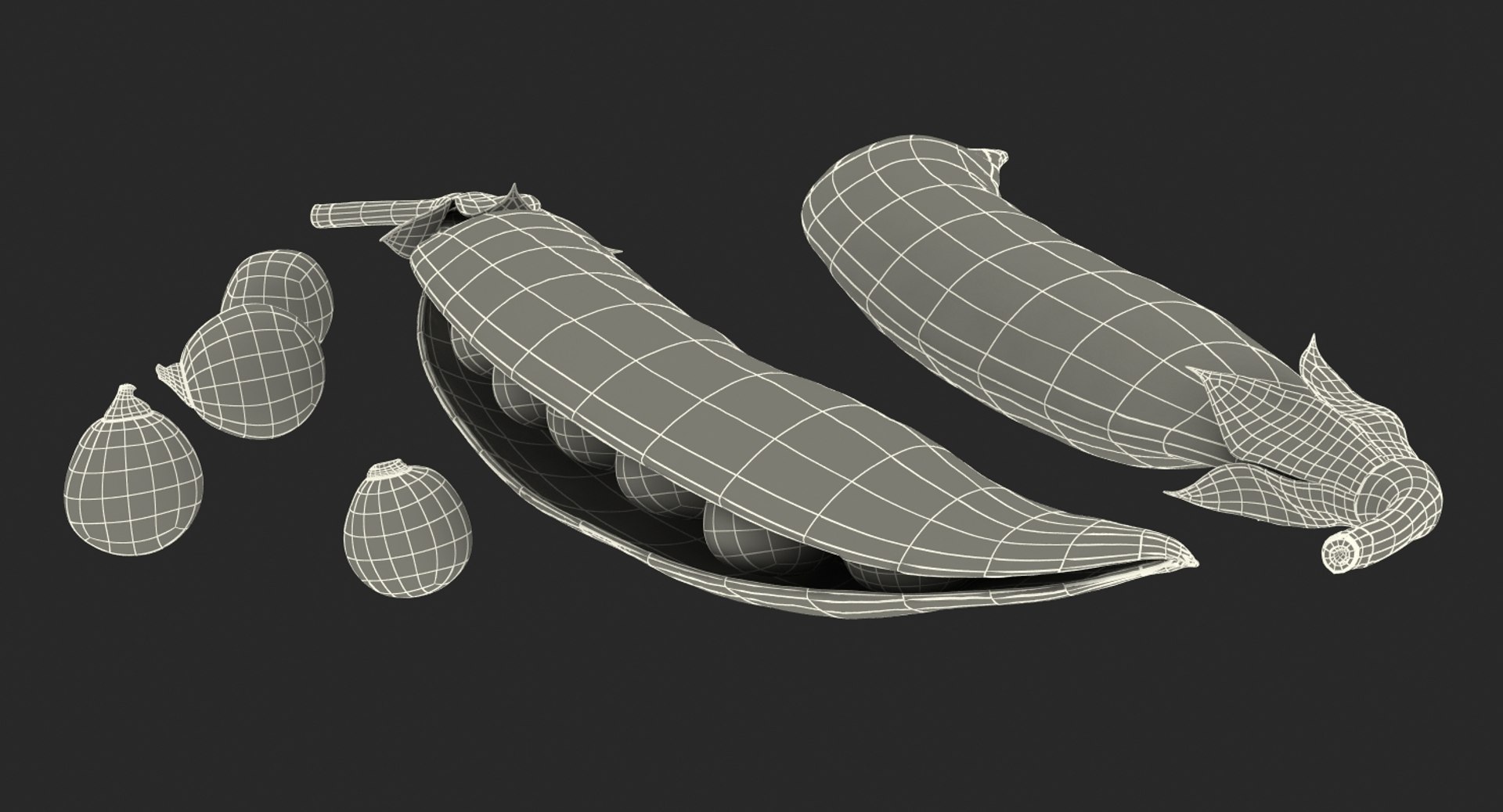 Pea open realistic 3D model - TurboSquid 1226647