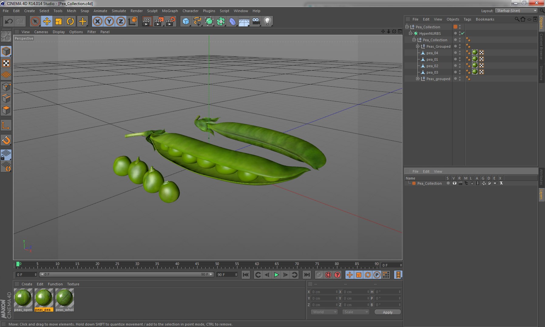 Pea open realistic 3D model - TurboSquid 1226647