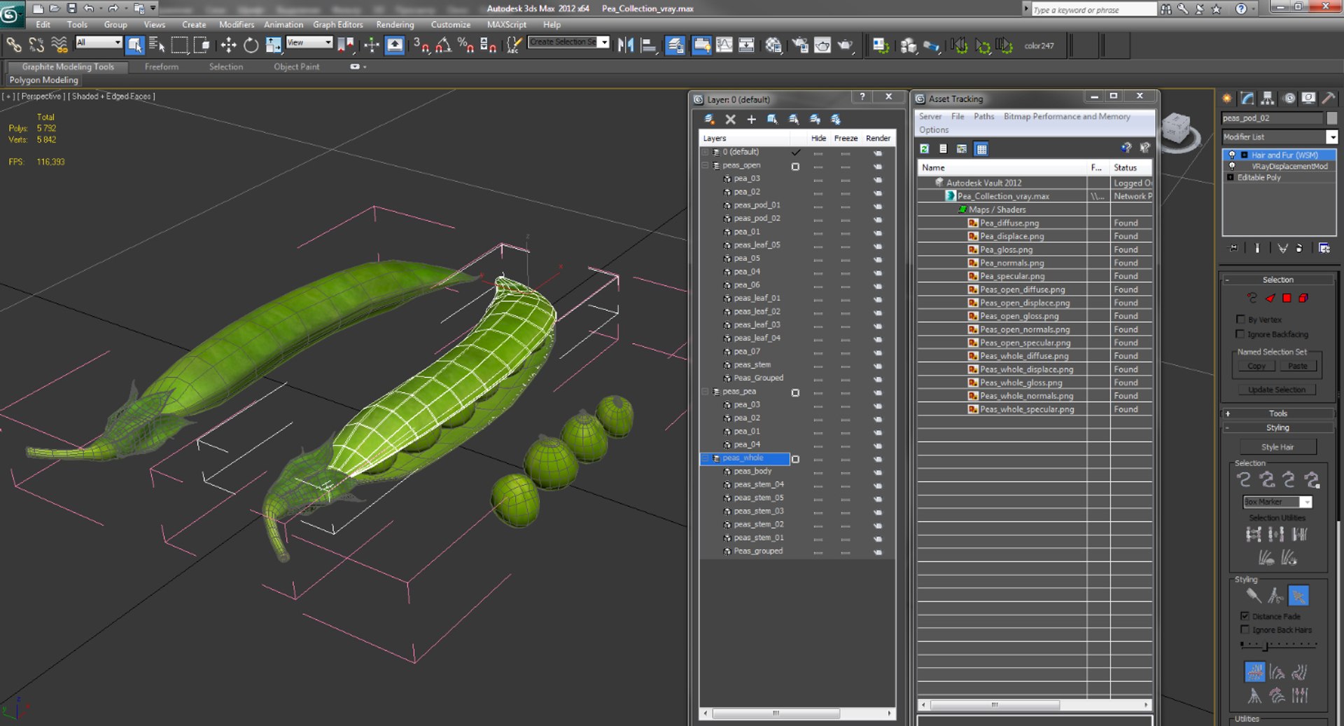 Pea open realistic 3D model - TurboSquid 1226647
